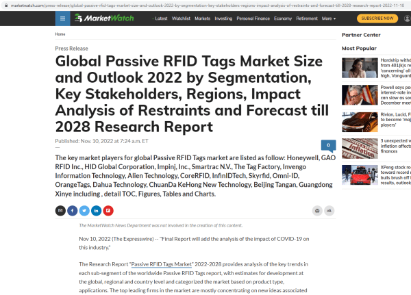 GAO RFID A Top Leader in Active RFID
